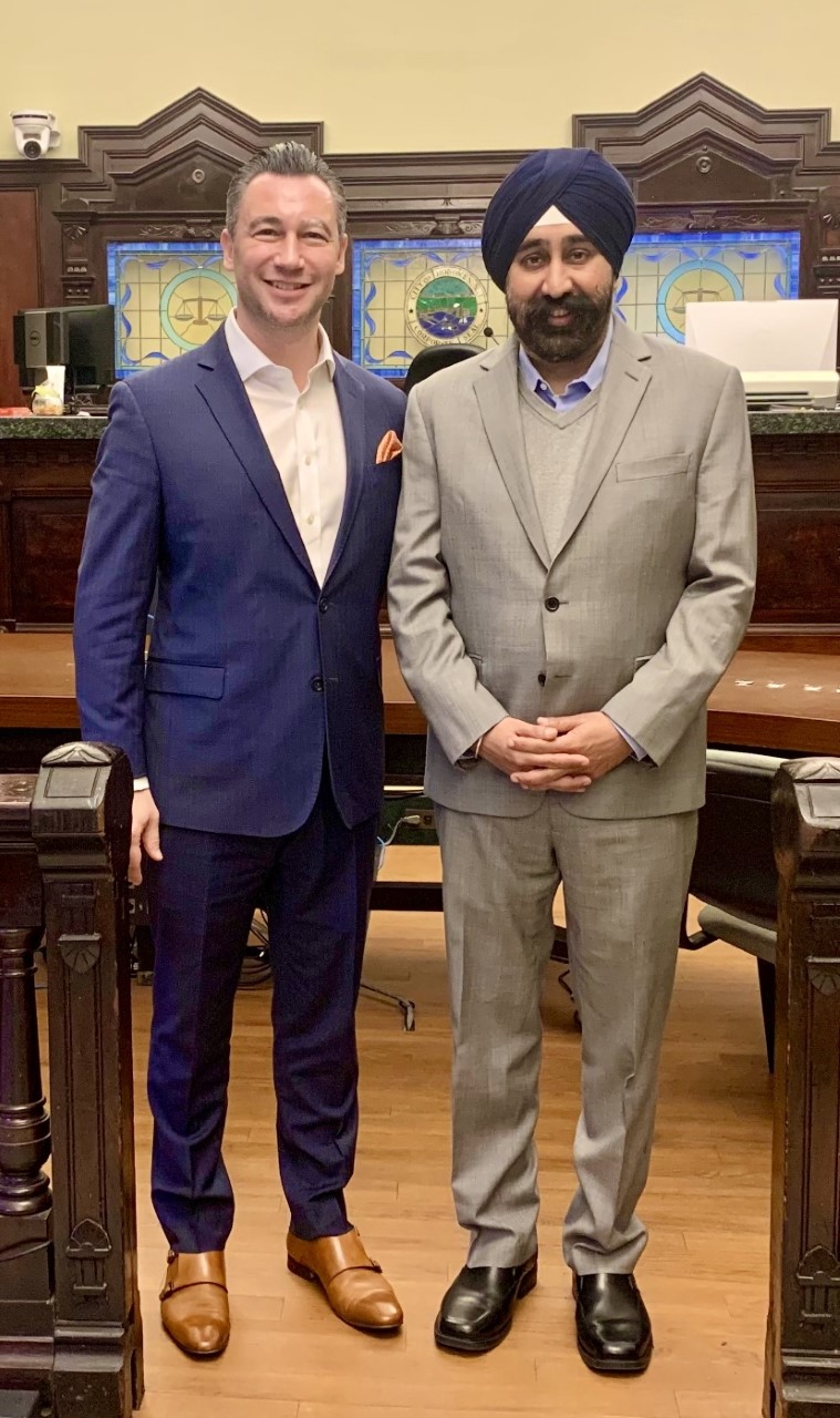 Mayor Bhalla thanks Assistant Corporation Counsel John Allen for his service to Hoboken